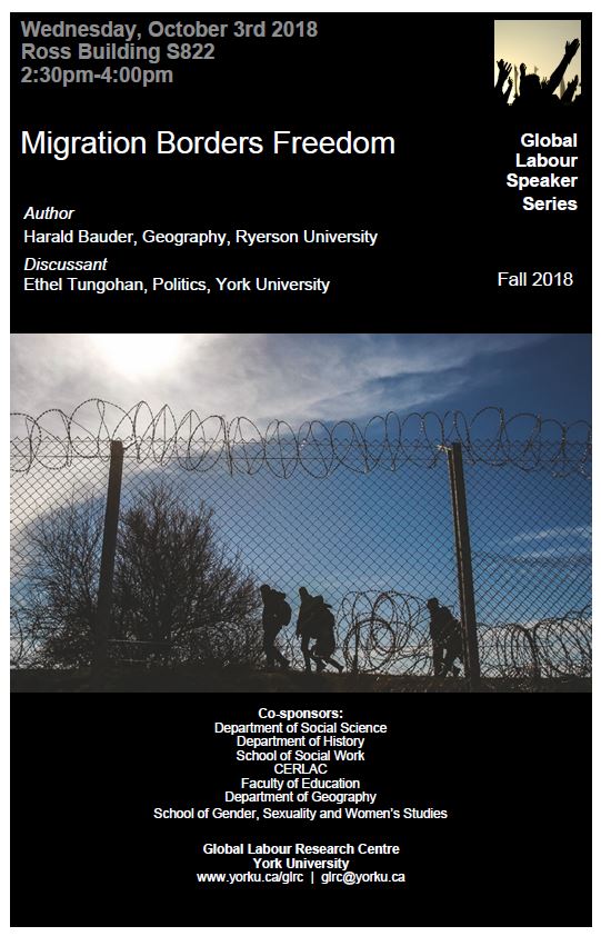 "Migration Borders Freedom" Author Harald Bauder. | Centre for Research ...